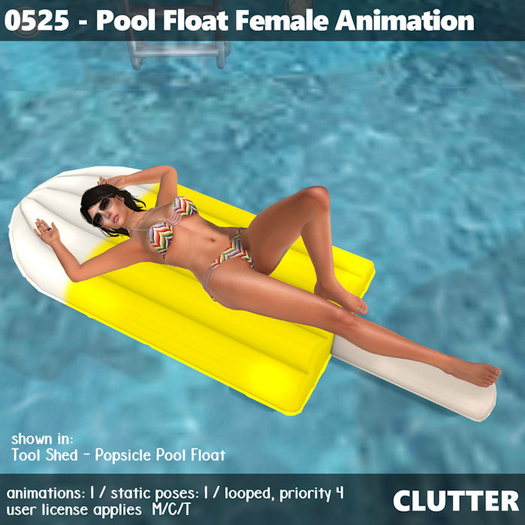 Second Life Marketplace - Clutter - 0525 Pool Float Female Animation